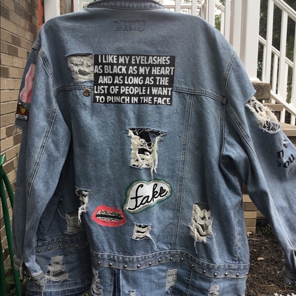Handmade | Jackets & Coats | Destroyed Badass Jean Jacket | Poshmark